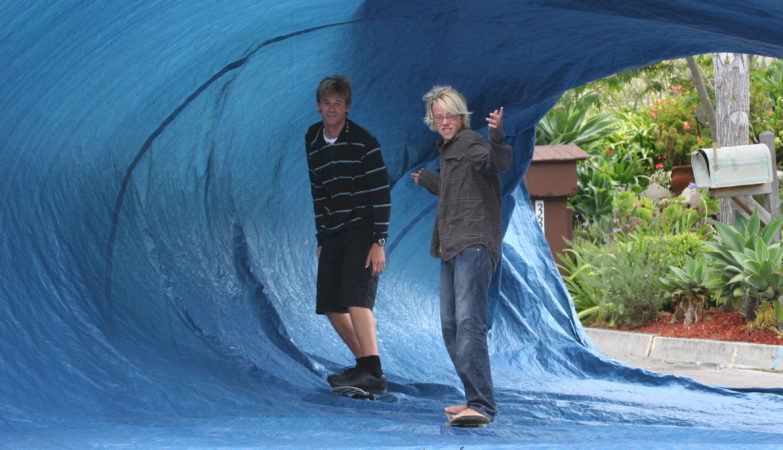 Blue Tarp Surfing – Tarp Surfing – Invented JUST FOR THE FUN OF IT